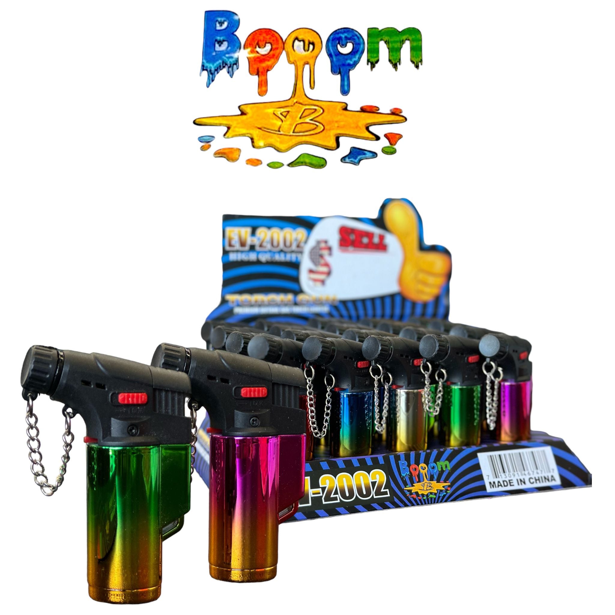 Booom Torch EV2002 Gun Lighter Display -20ct