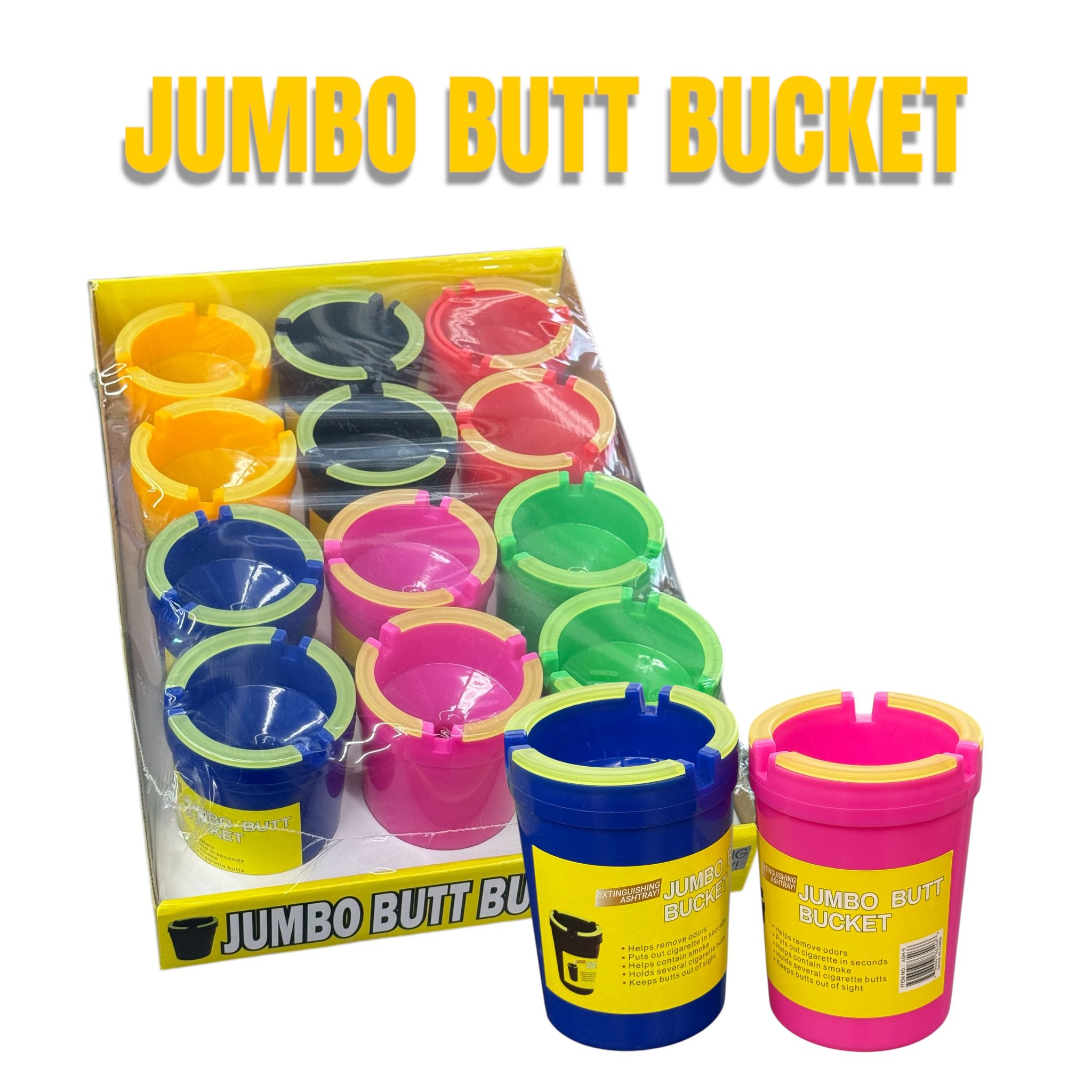Jumbo Butt Bucket Neon Ashtray- 12ct | SoCAL Distro LLC