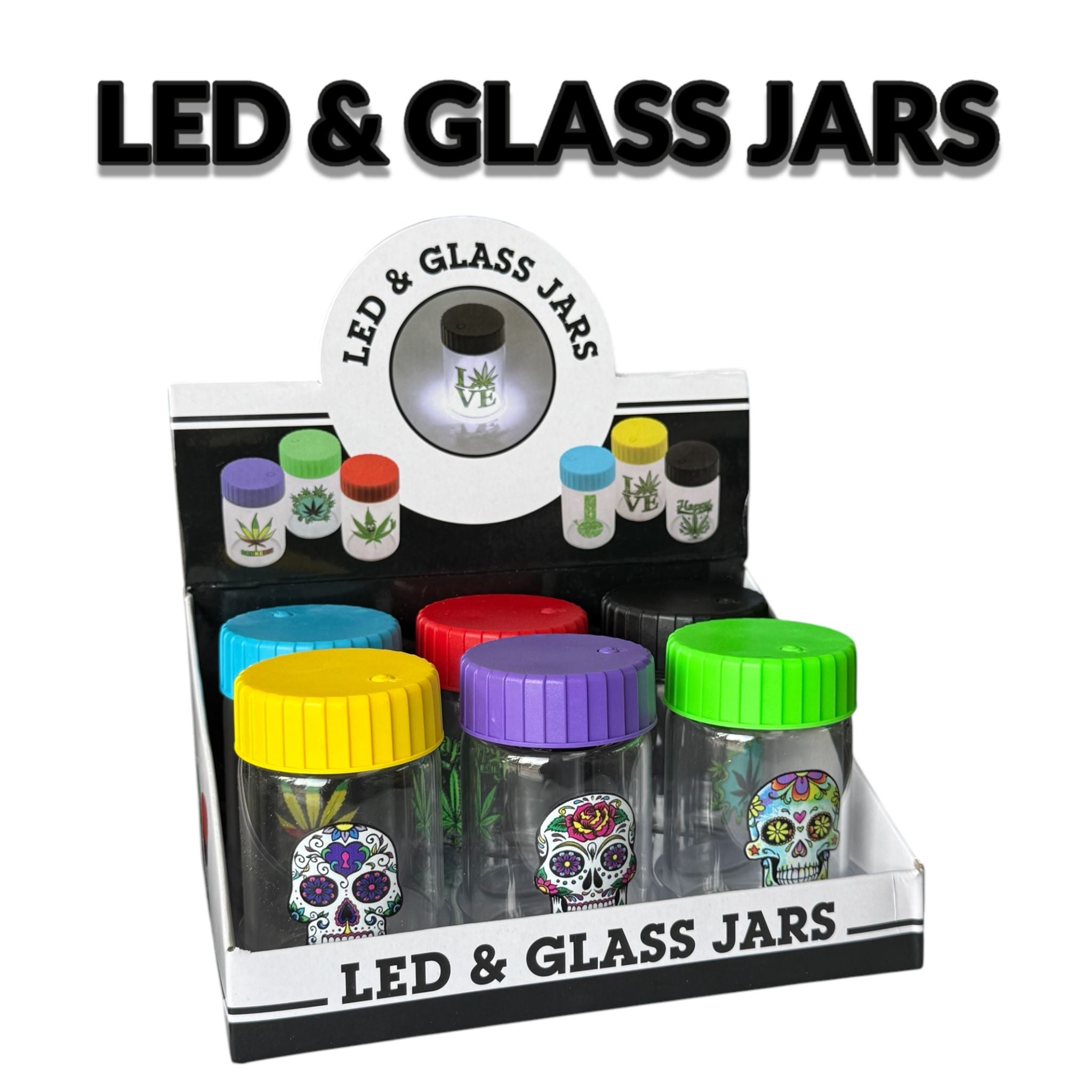 LED Glass Jars-6ct | SoCAL Distro LLC