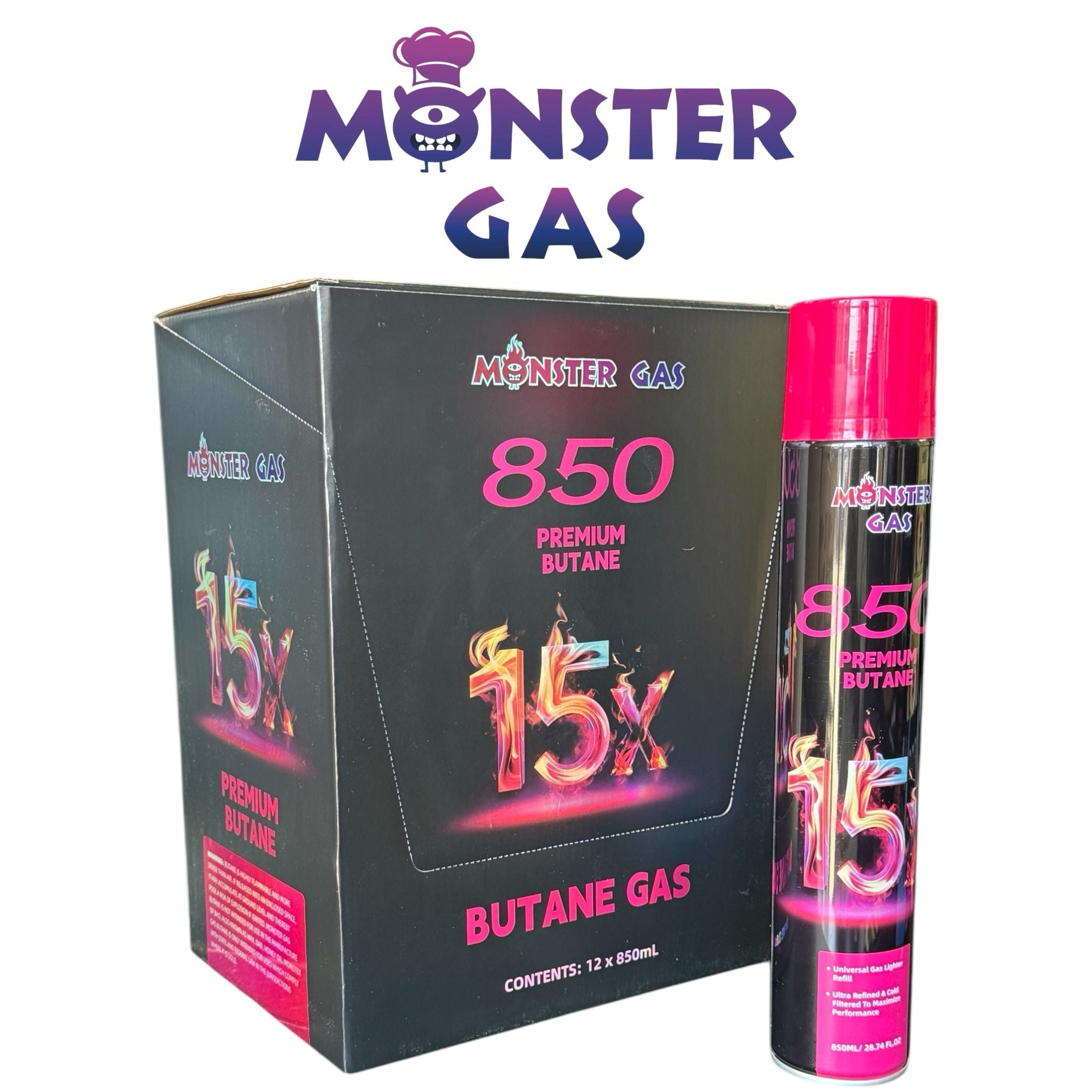 Monster Gas Butane 15X 850ml- 12ct | SoCAL Distro LLC