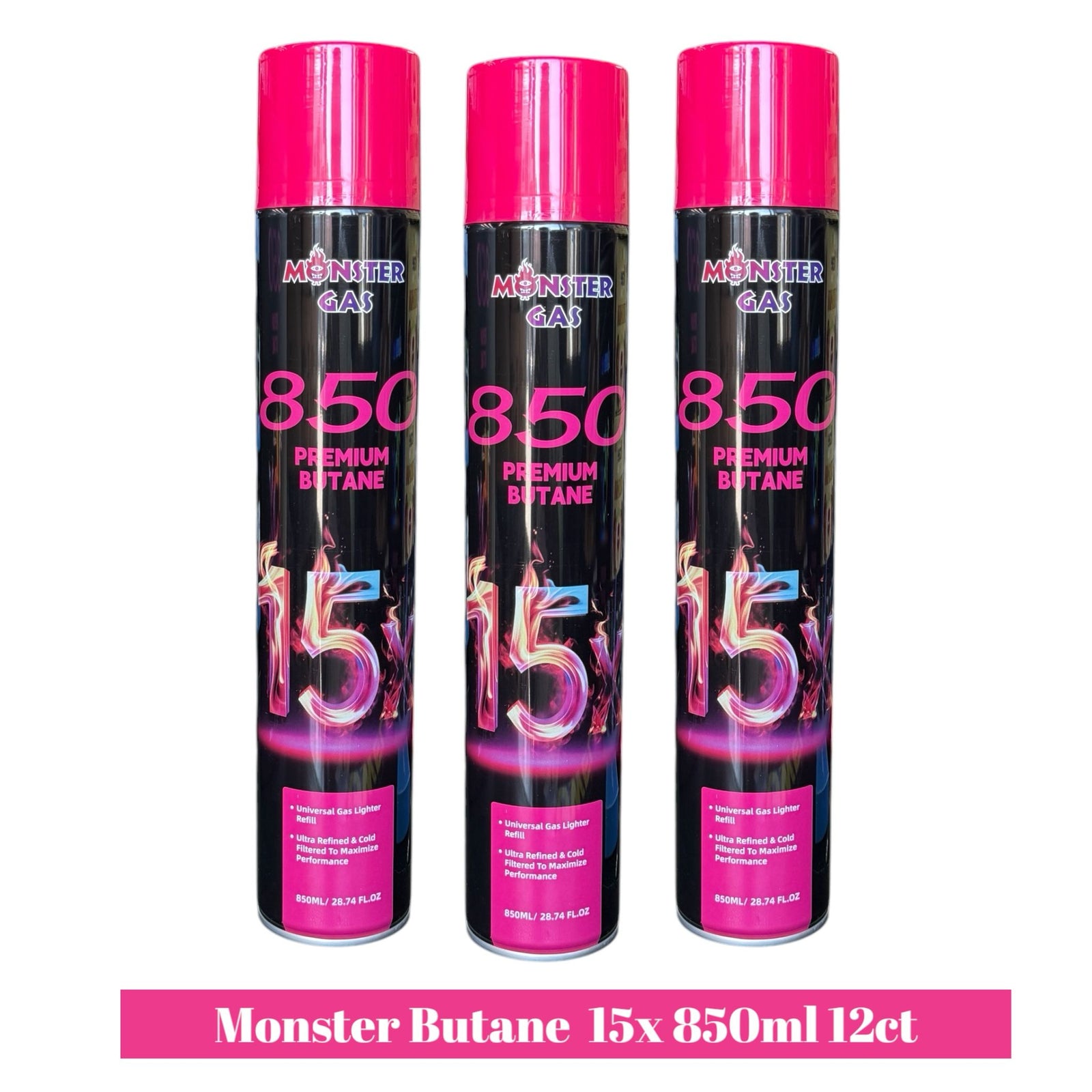 Monster Gas Butane 15X 850ml- 12ct