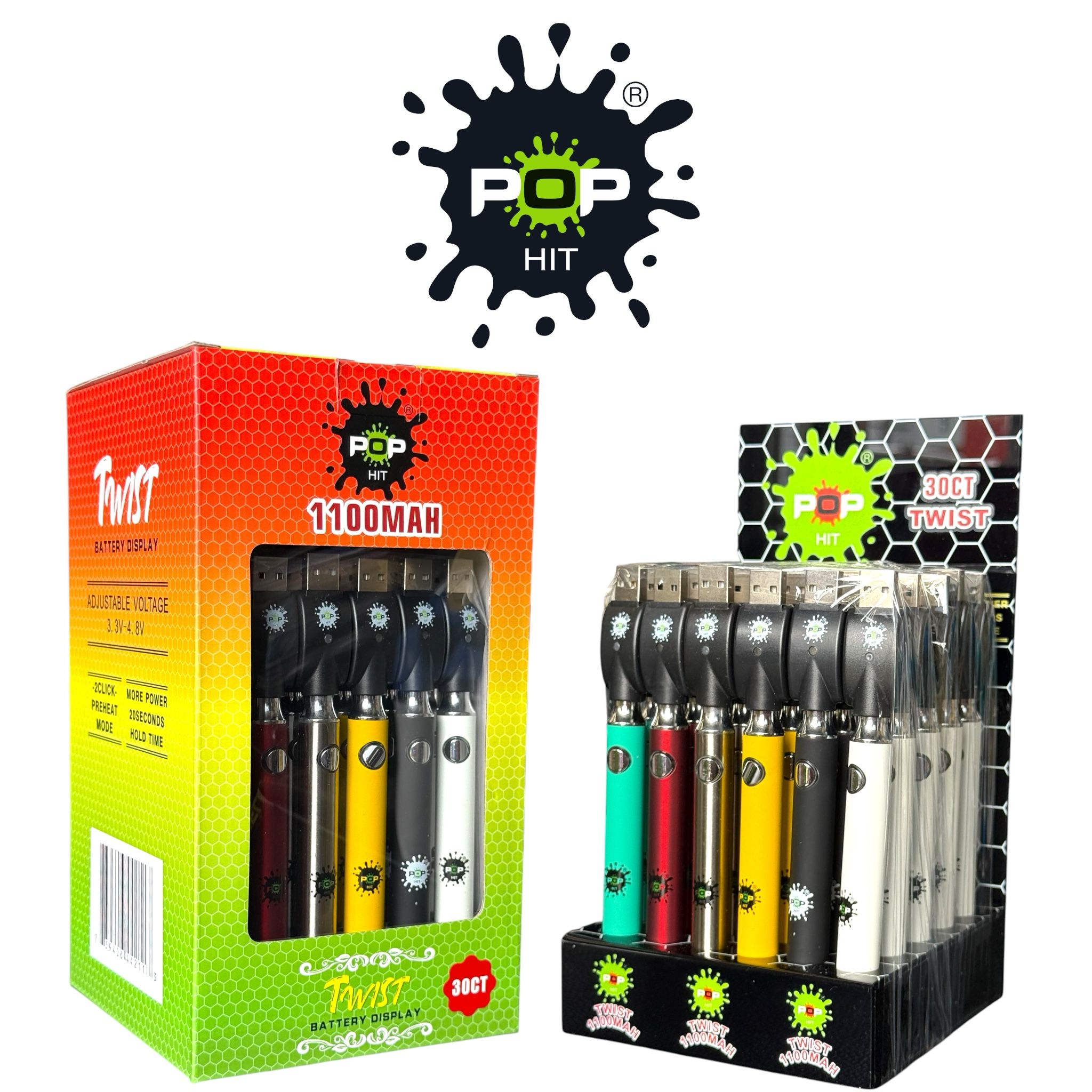 POP HIT Twist 1100mah Battery-30ct | SoCAL Distro LLC