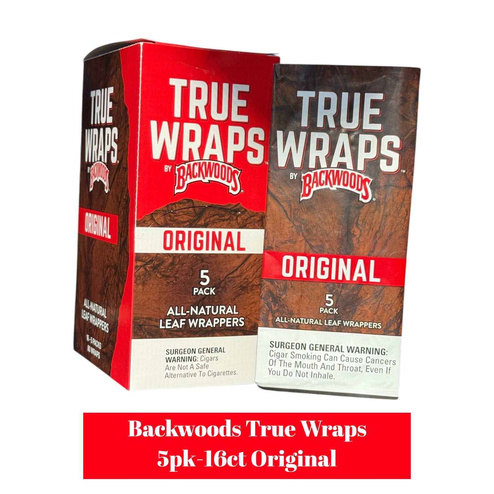 Backwoods True Wraps 5pk -16ct | SoCAL Distro LLC