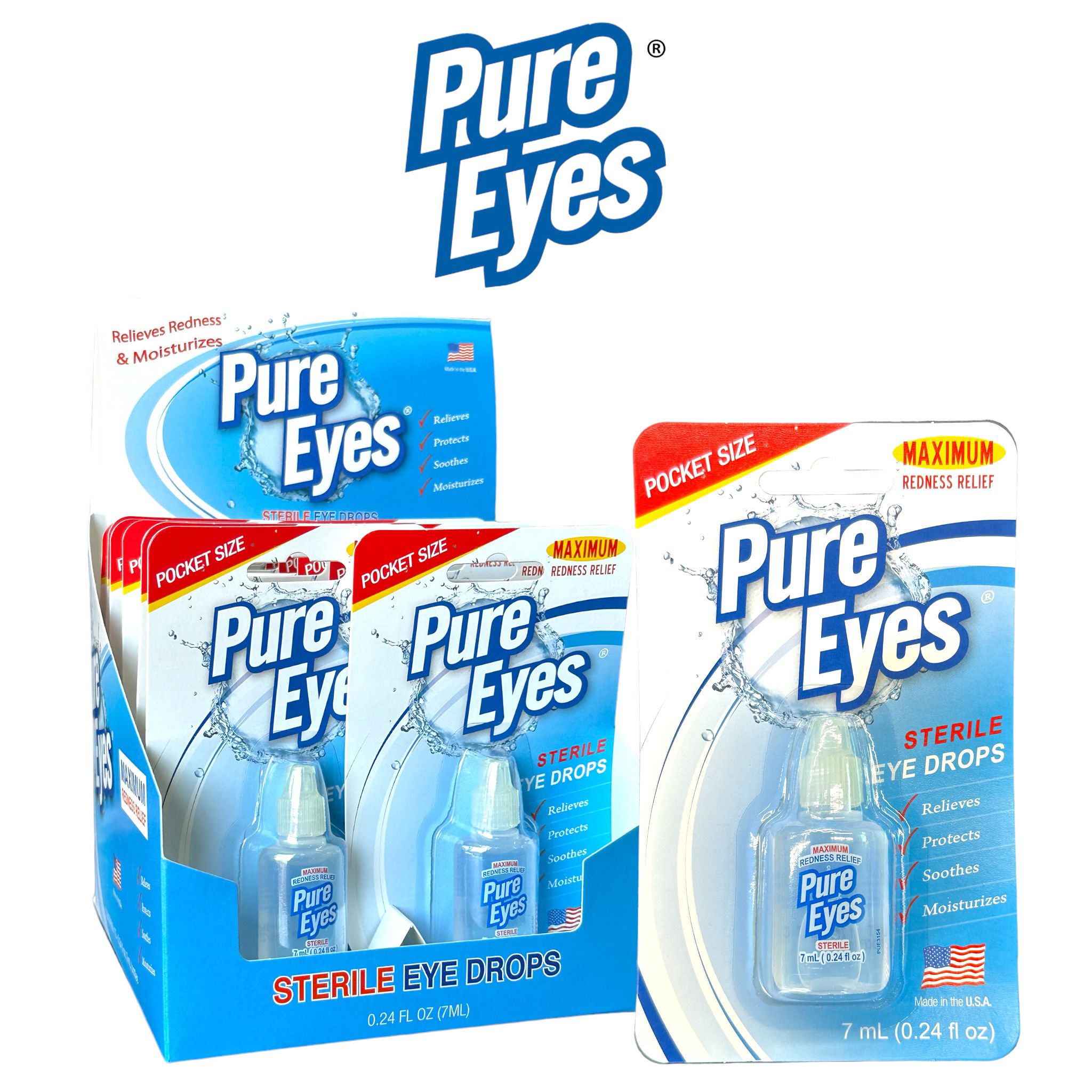 Pure Eyes Sterile Eyes Drops - 12ct | SoCAL Distro LLC