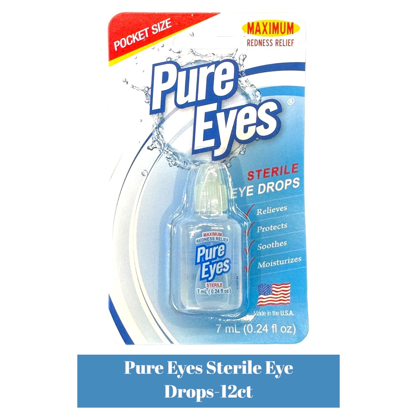 Pure Eyes Sterile Eyes Drops - 12ct | SoCAL Distro LLC