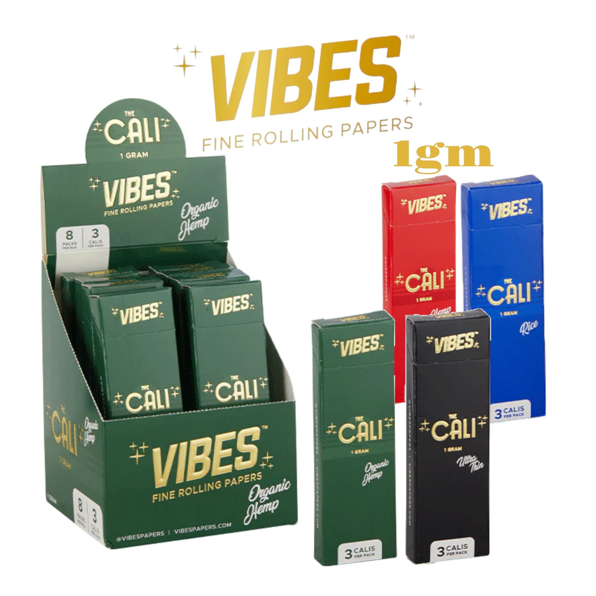 Vibes CALI Cone 1gm 3pk-8ct | SoCAL Distro LLC