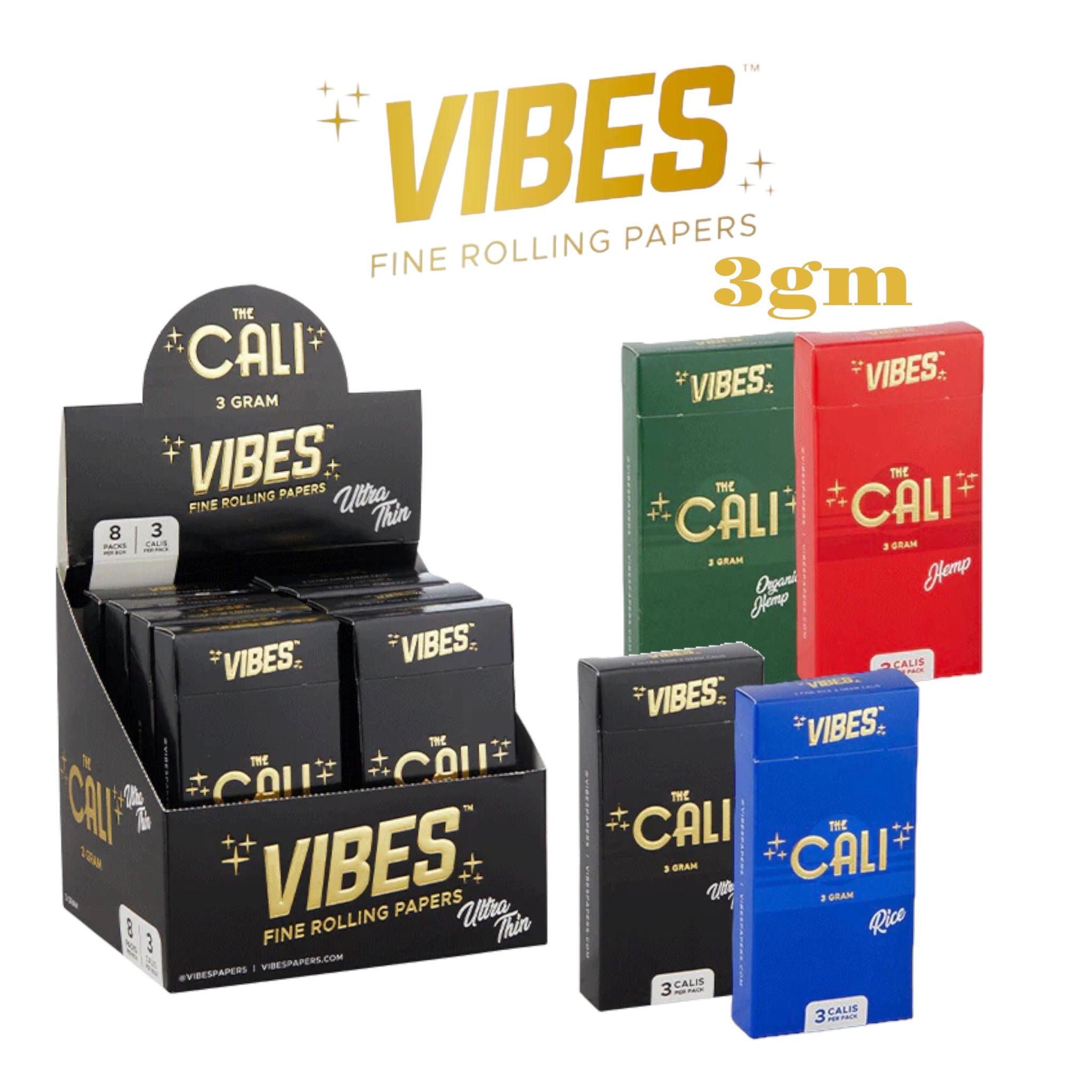Vibes CALI Cone 3gm 3pk-8ct | SoCAL Distro LLC