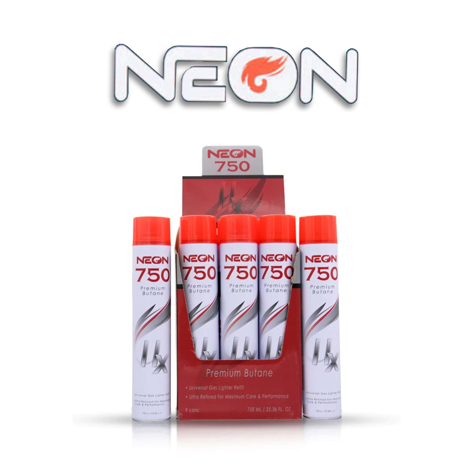Neon Butane 750ml-9ct