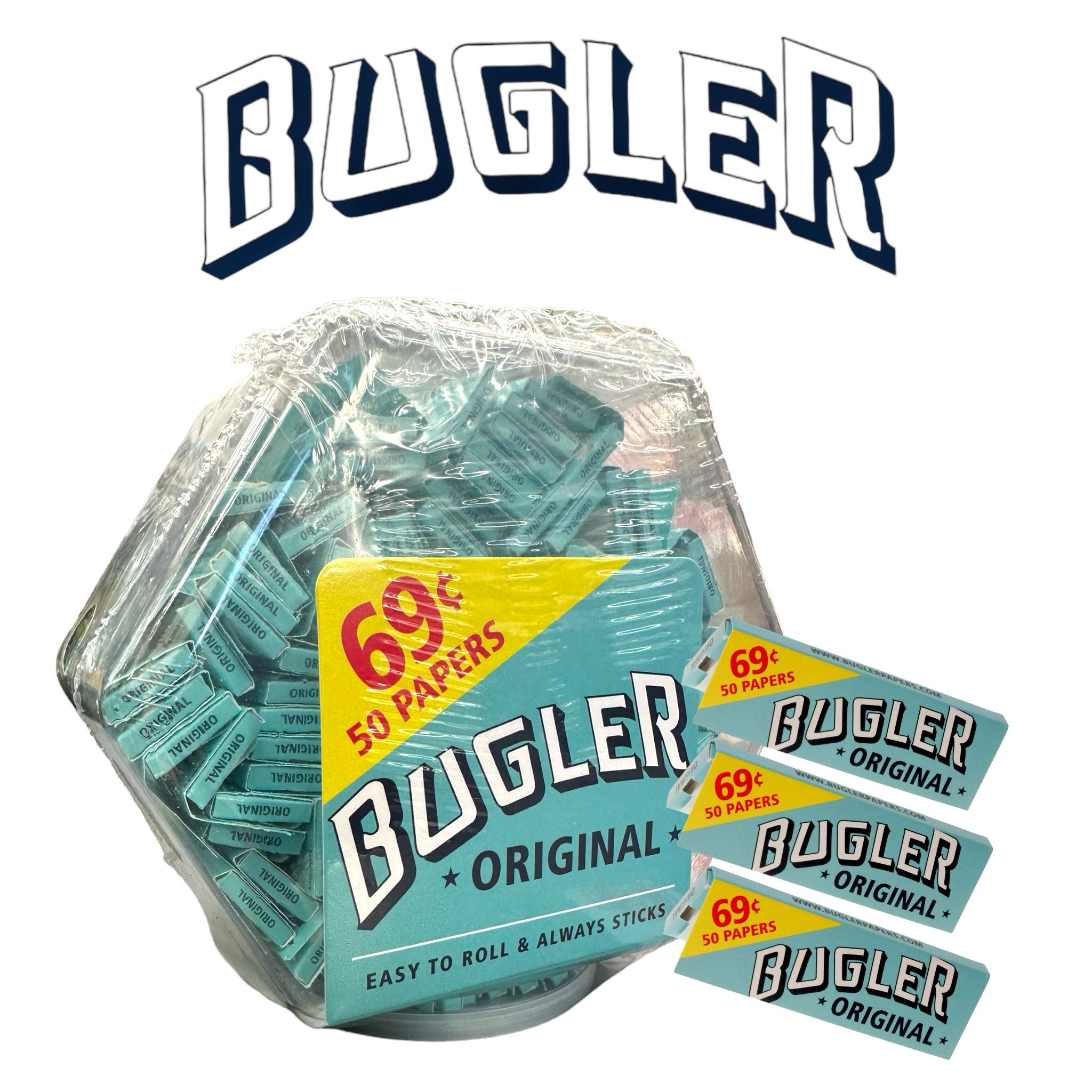 Bugler Rolling Paper 50 Booklet 100ct Jar | SoCAL Distro LLC