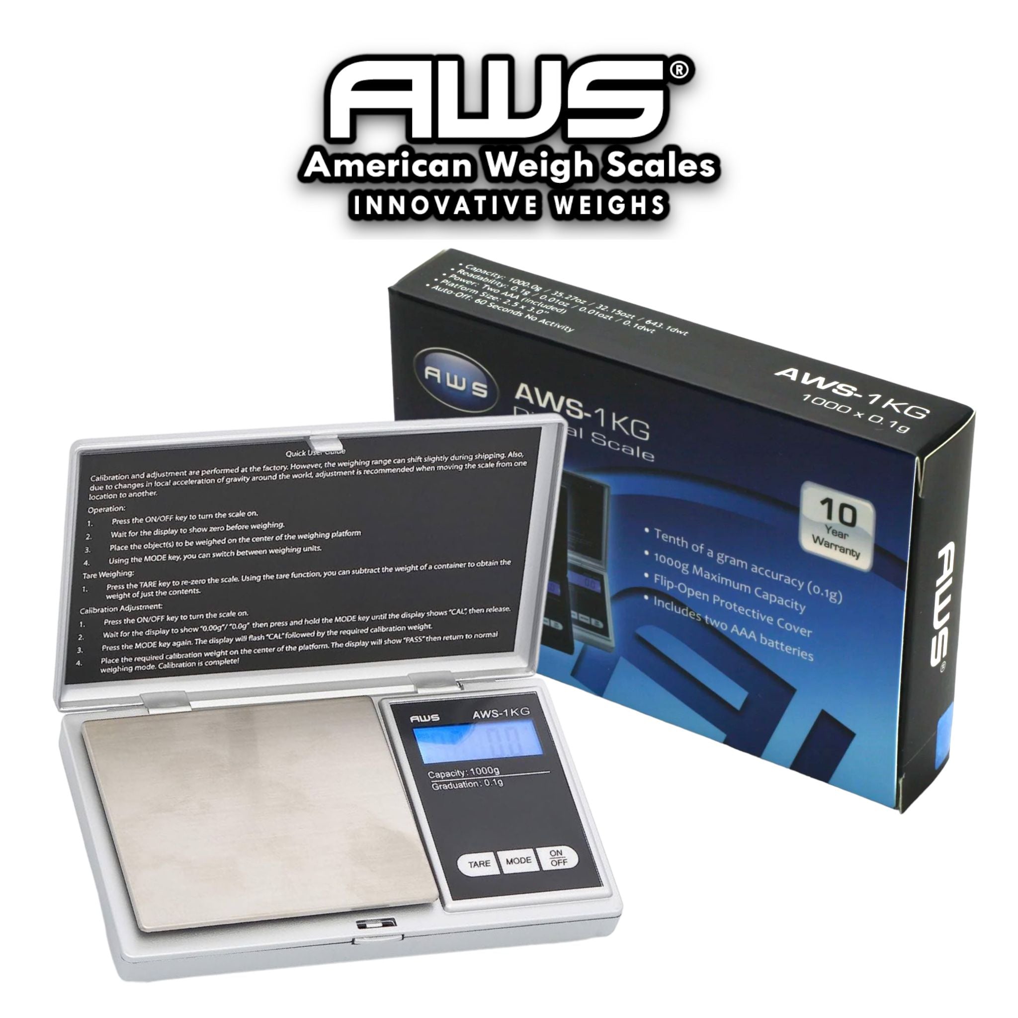 AWS-1KG Silver 0.1 gm Digital Scale | SoCAL Distro LLC