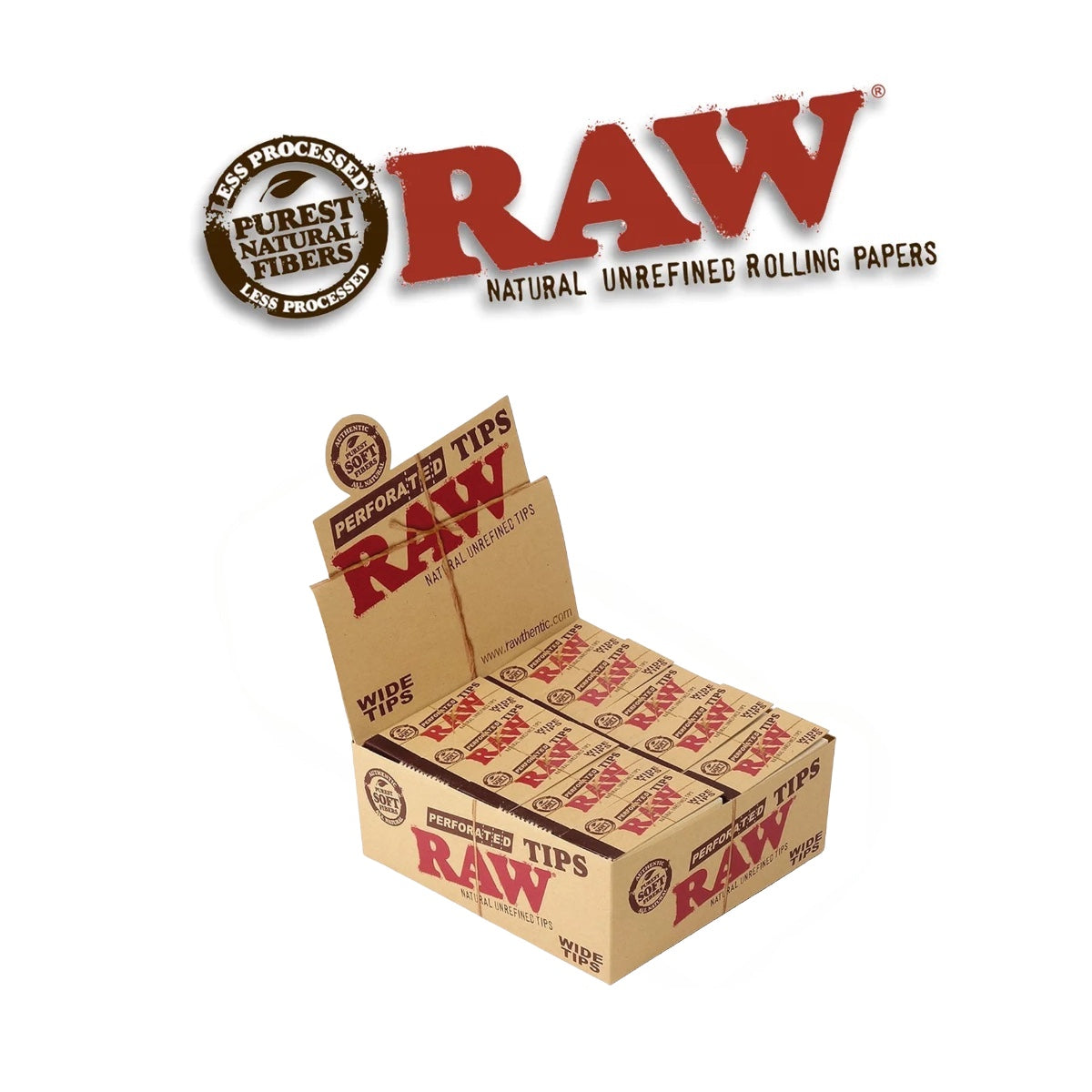 Raw Wide Perforated Tips- 50ct | SoCAL Distro LLC