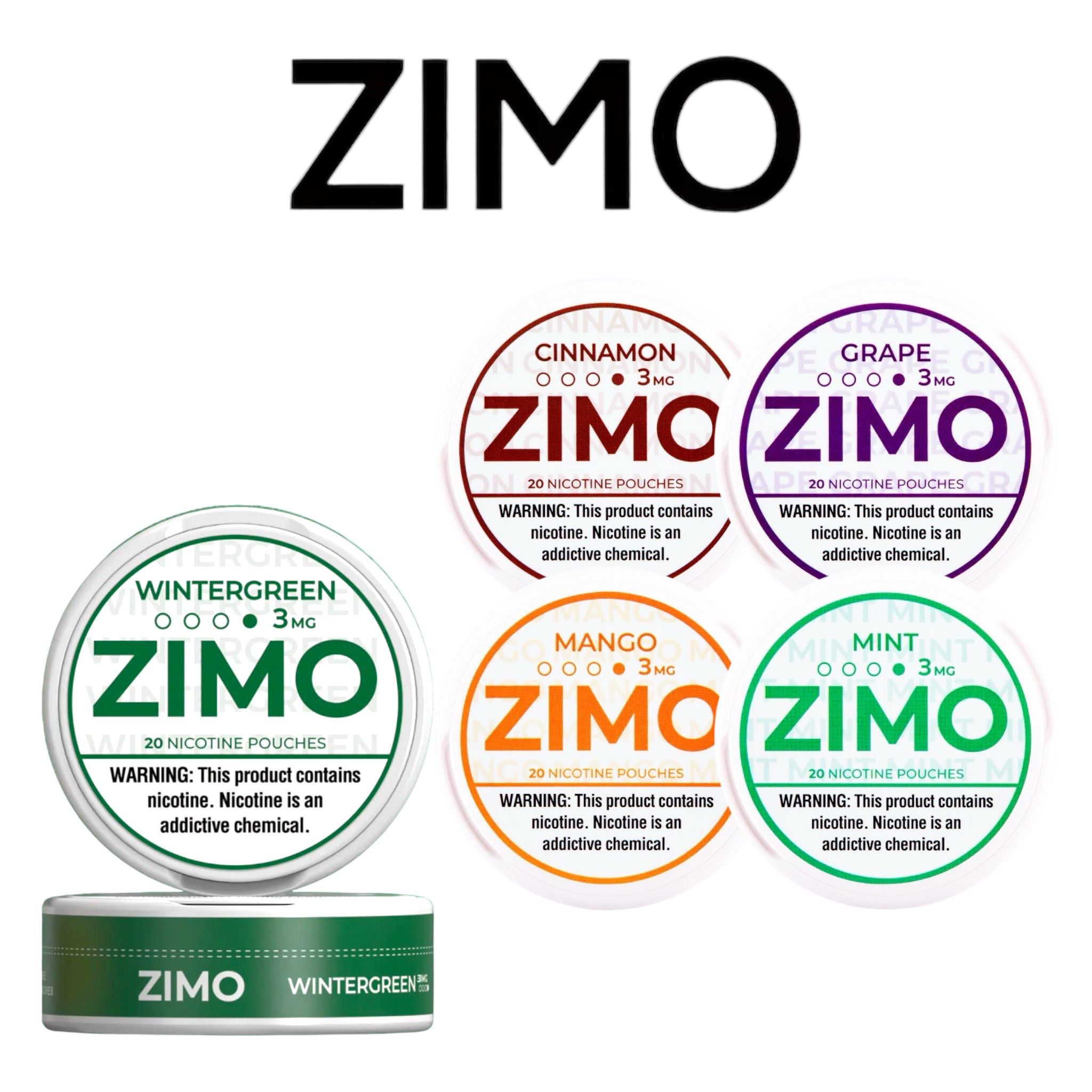 Zimo 3mg Nicotine Pouches 20pk -5ct | SoCAL Distro LLC