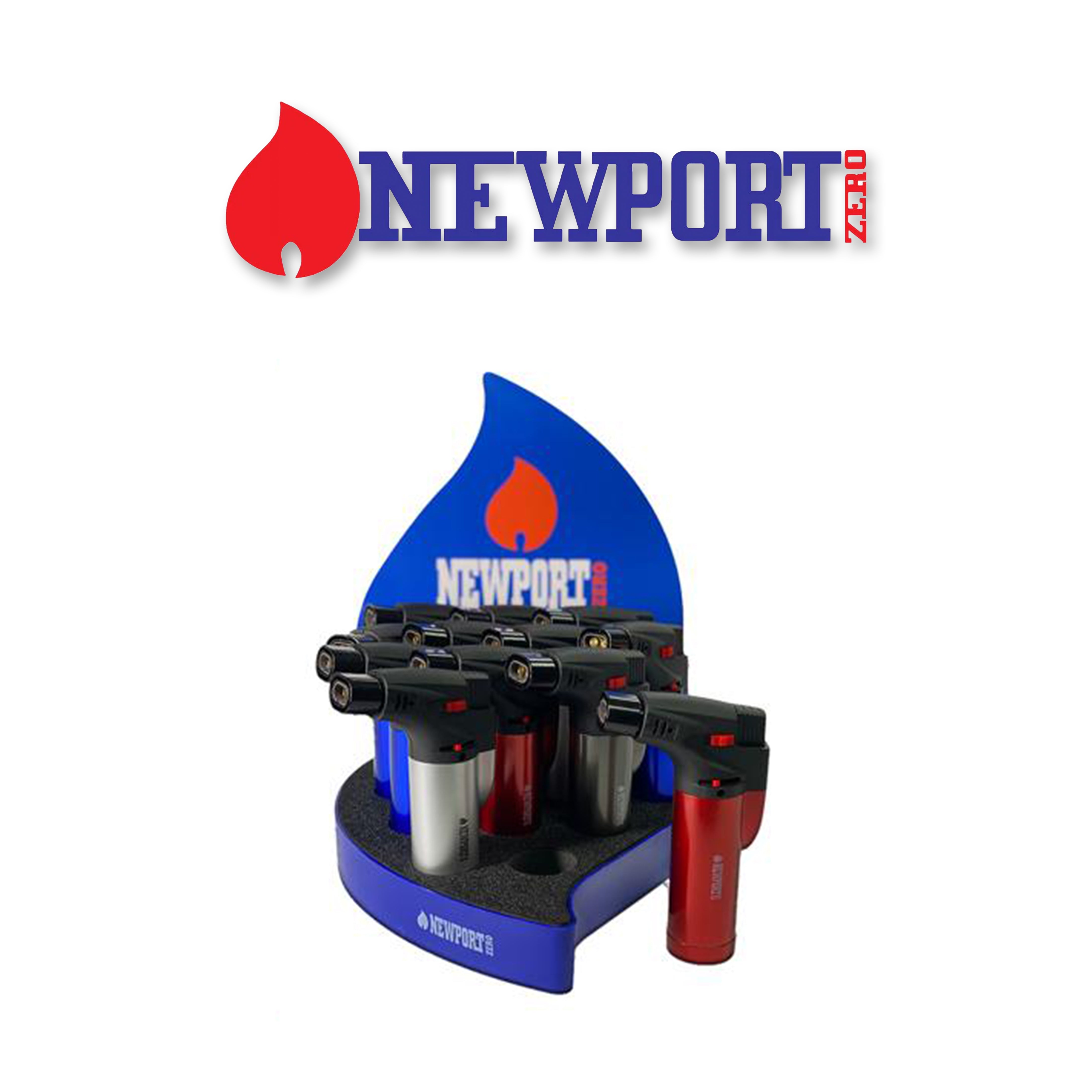 ZEUS003R-Newport Zero 2 Flame Micro Torch Rubber Display-12ct